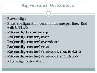 Rip version1 configuration on Cisco router | PPTX