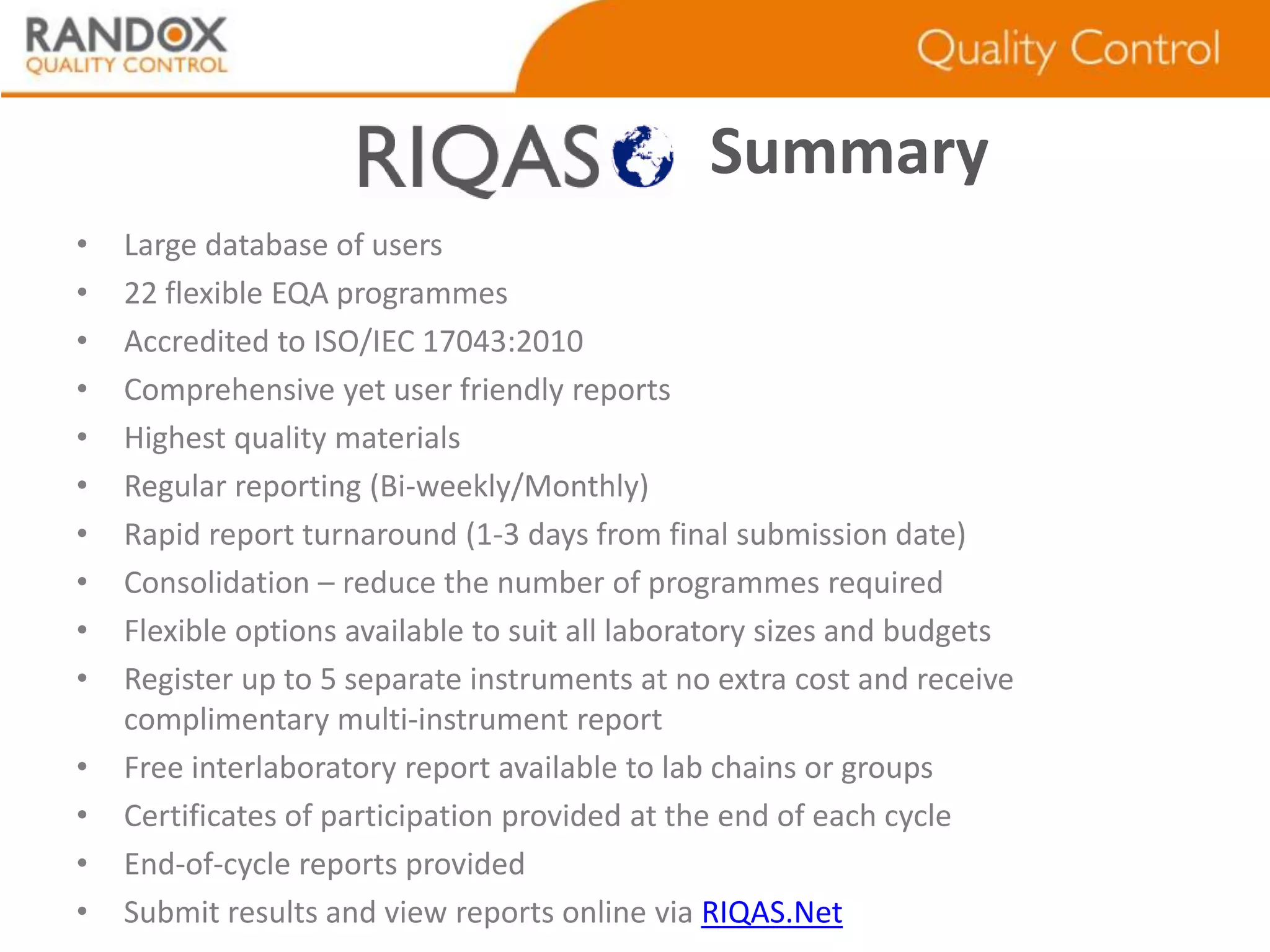 RIQAS External Quality Assessment for Medical Laboratories | PPTX