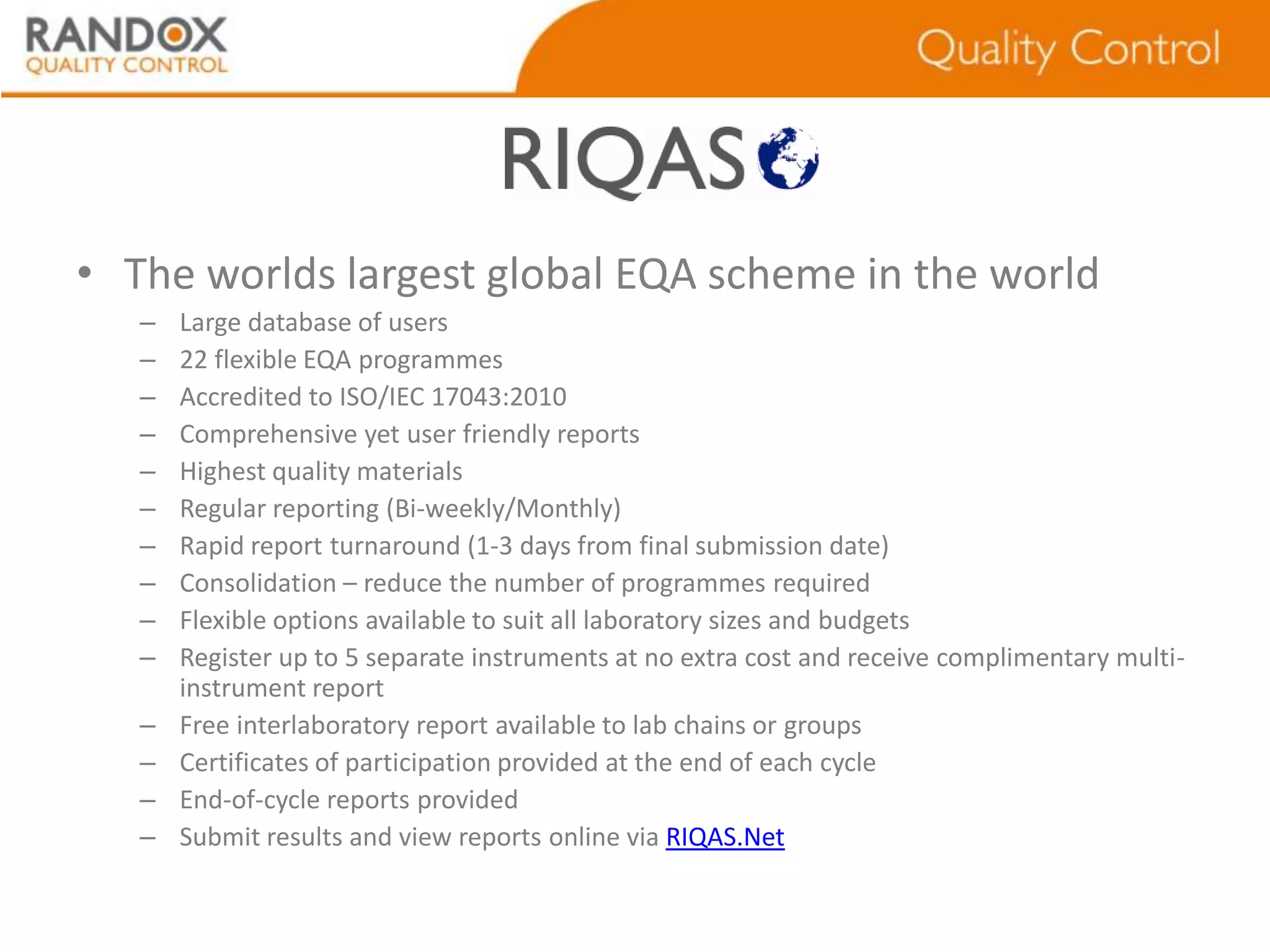 RIQAS External Quality Assessment for Medical Laboratories | PPTX
