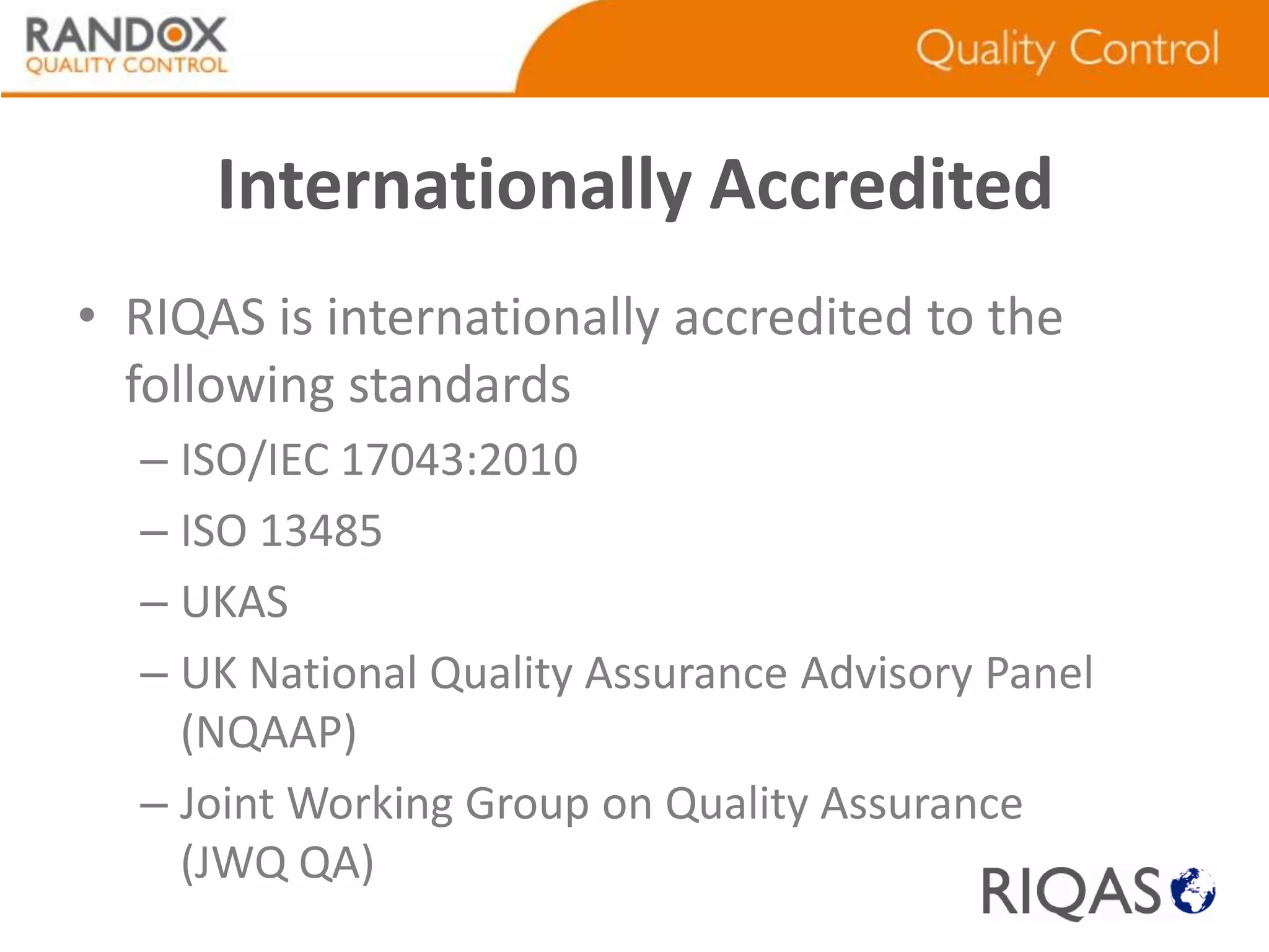 RIQAS External Quality Assessment for Medical Laboratories | PPTX