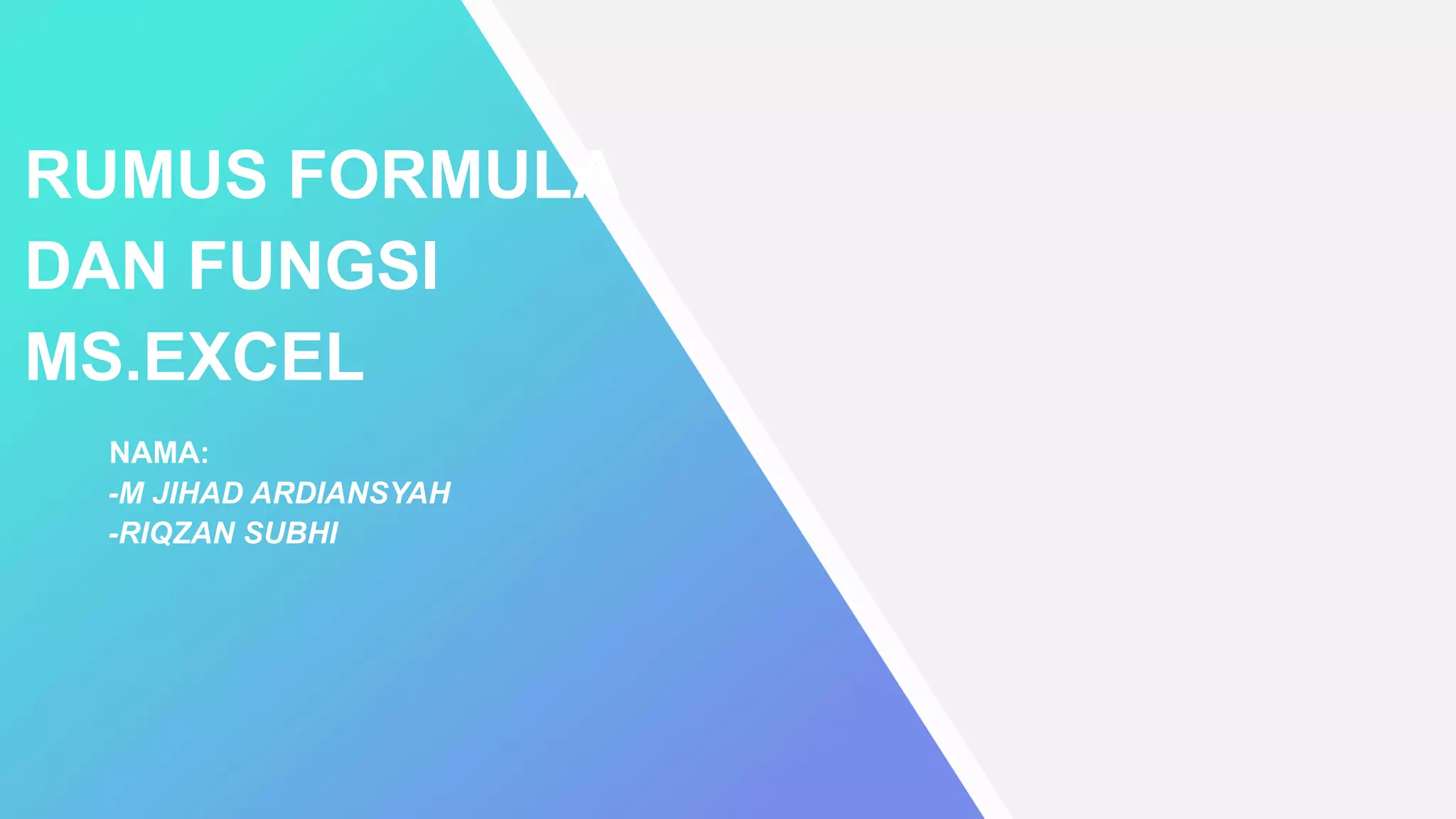 Rumus formuka dan fungsi Excel | PPTX