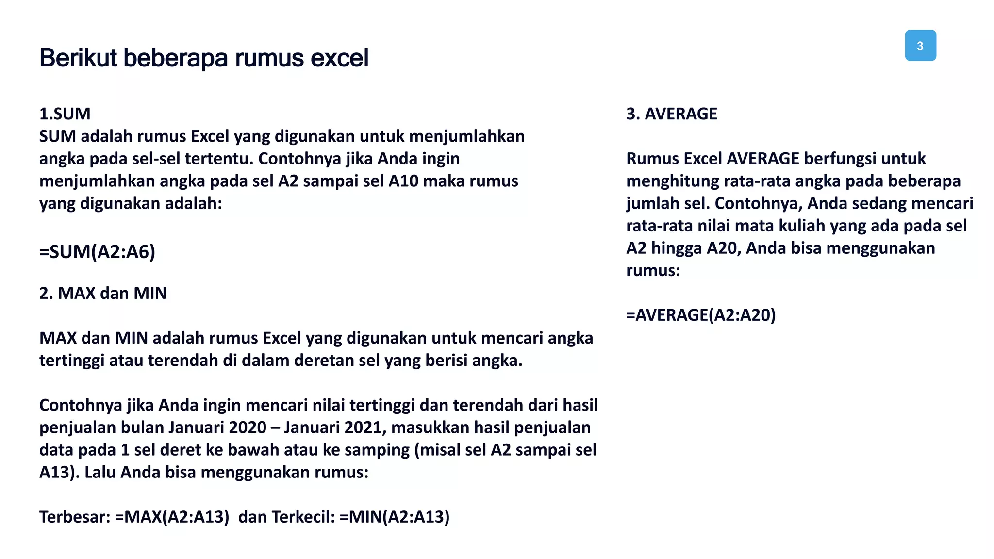 Rumus formuka dan fungsi Excel | PPTX