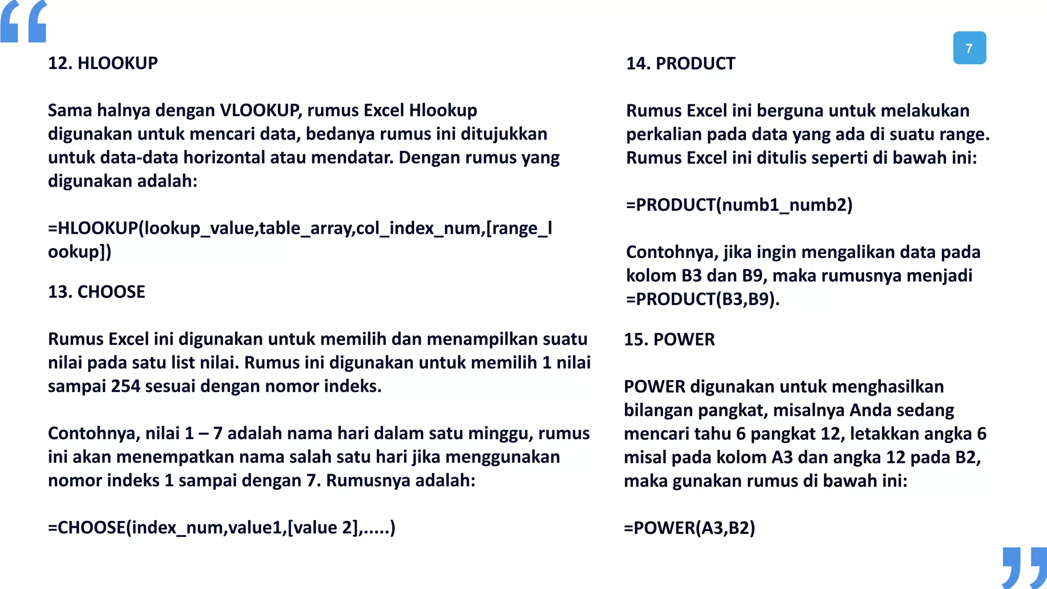 Rumus formuka dan fungsi Excel | PPTX