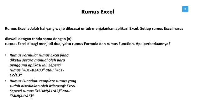 Rumus formuka dan fungsi Excel | PPTX
