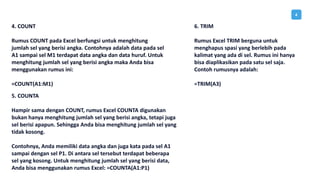 Rumus formuka dan fungsi Excel | PPTX