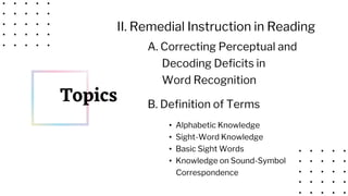 Remedial Instruction in Reading | PPTX