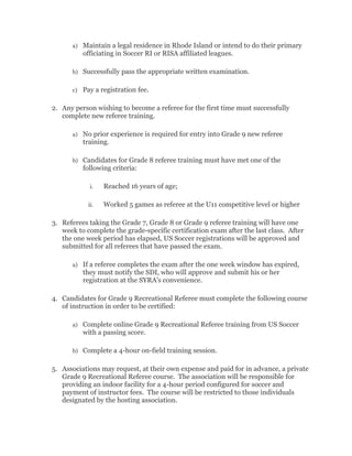 Rhode Island Referee Handbook | PDF