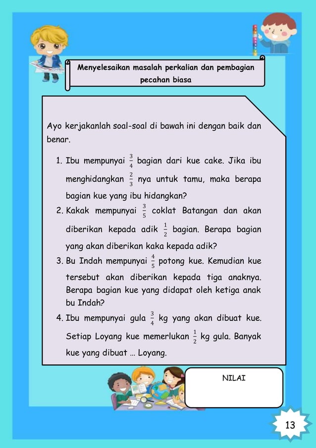 LKPD-Perkalian dan Pembagian pada Pecahan | DOCX