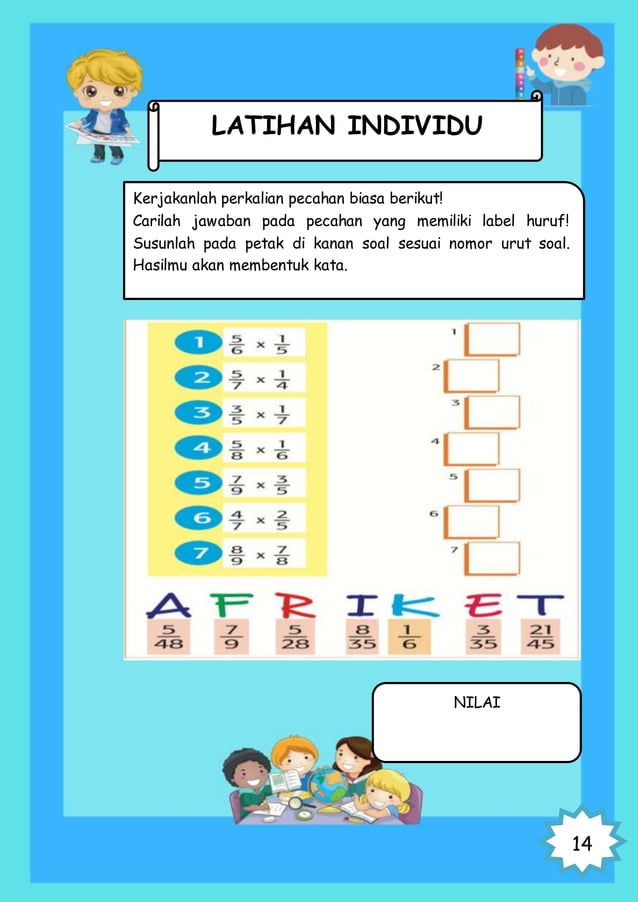 LKPD-Perkalian dan Pembagian pada Pecahan