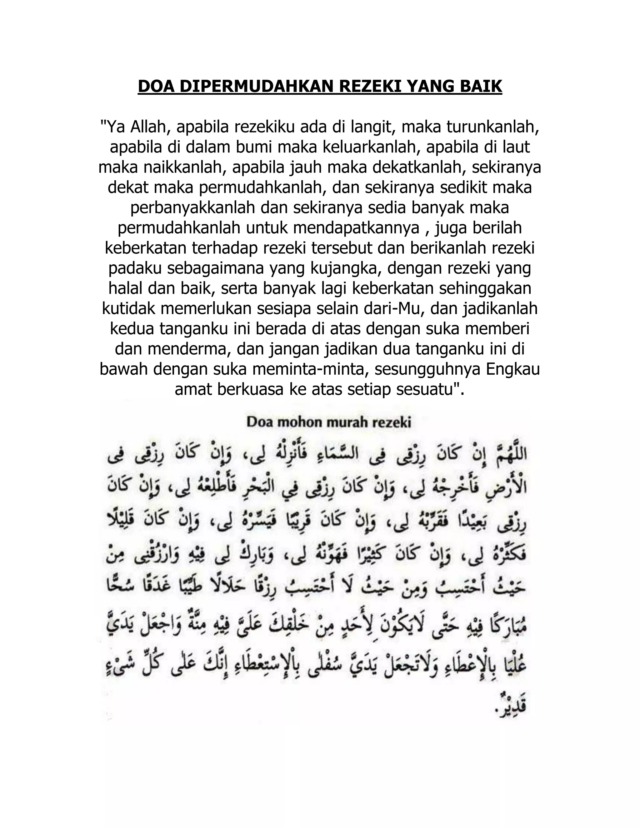 Risalah dakwah 027 doa ditambahkan rezeki yang baik | PDF