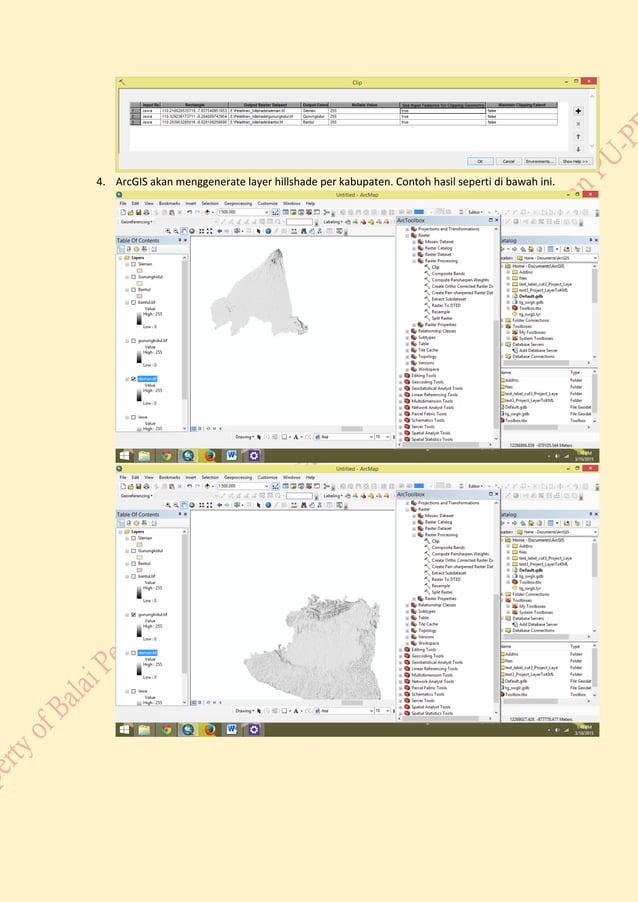 Tiga Cara Memotong file Raster Sesuai Batas Polygon Menggunakan ArcGIS | PDF