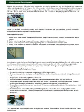 Risalah pengurusan rekod | PDF