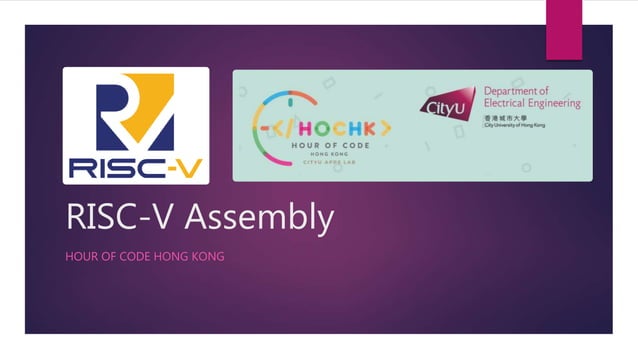 RISC-V assembly | PPTX | Programming Languages | Computing