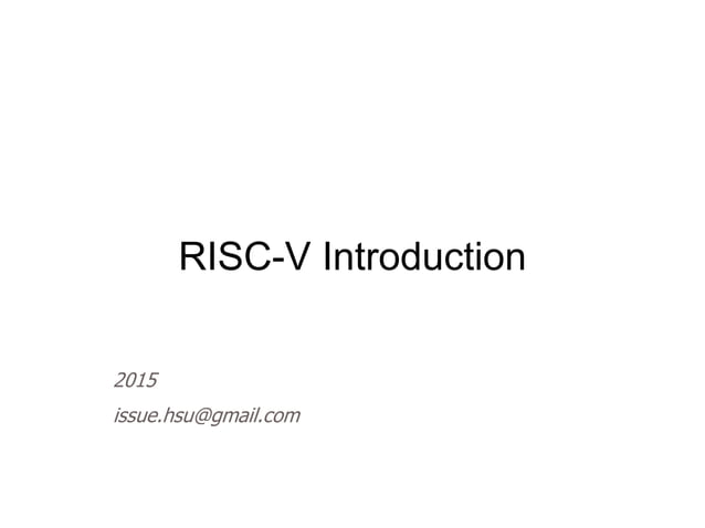 RISC-V Introduction | PPTX