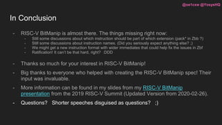 An Open Discussion of RISC-V BitManip, trends, and comparisons _ Claire | PPT