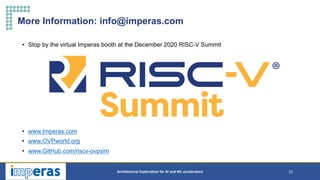 RISC-V & SoC Architectural Exploration for AI and ML Accelerators | PPT