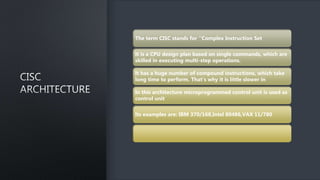 RISC and CISC architecure | PPT