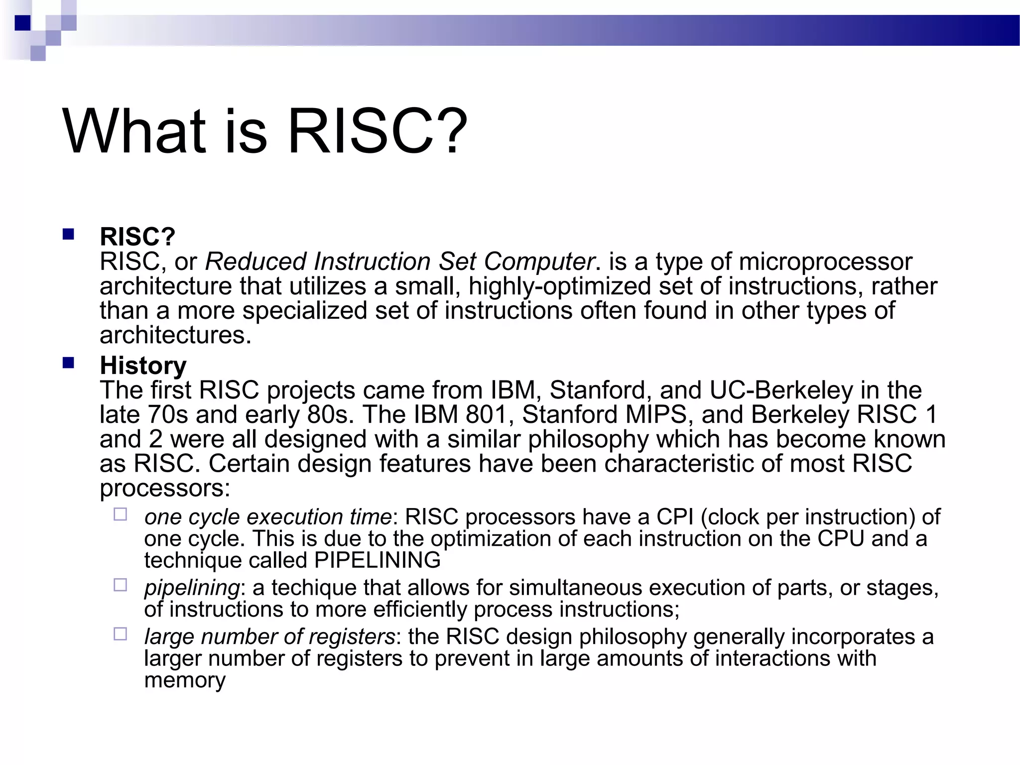 Risc and cisc eugene clewlow | PPT | Programming Languages | Computing
