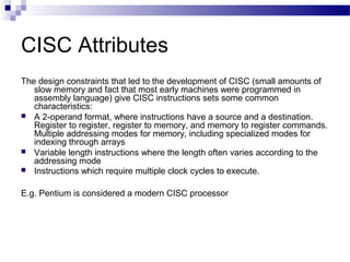 Risc and cisc eugene clewlow | PPT | Programming Languages | Computing