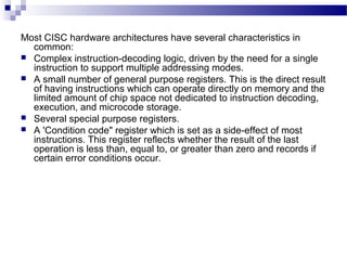 Risc and cisc eugene clewlow | PPT | Programming Languages | Computing