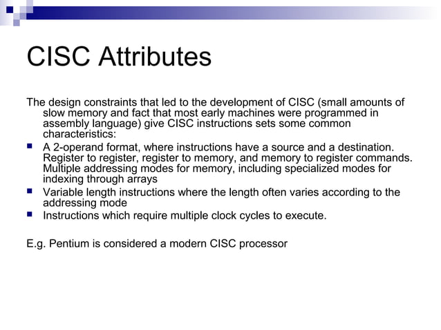 Risc and cisc eugene clewlow | PPT | Programming Languages | Computing