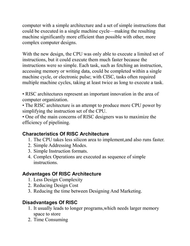 Risc and cisc casestudy | DOCX | Programming Languages | Computing