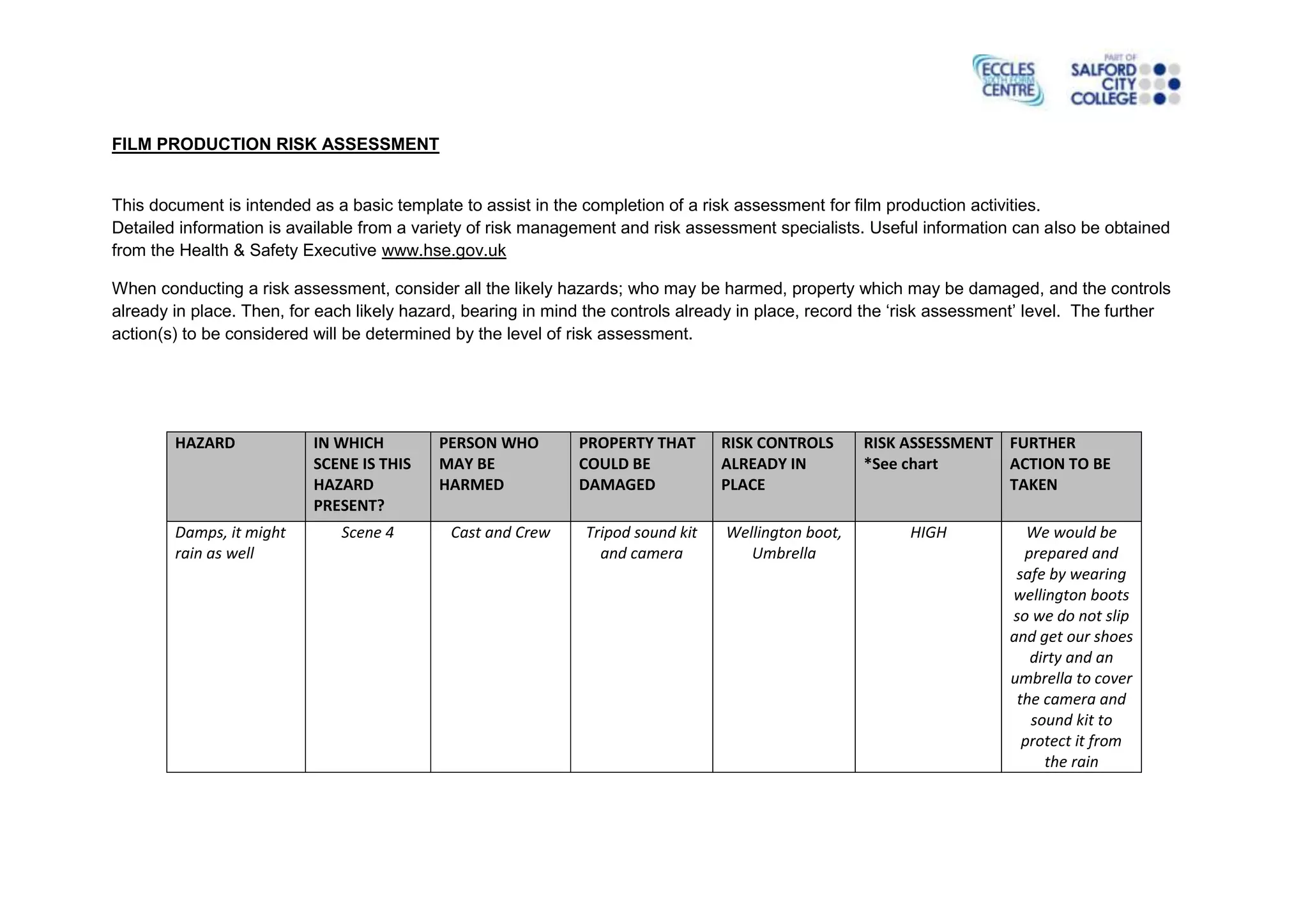 Risck assessments | PPT