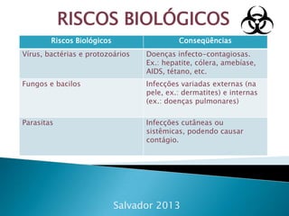 Risco biológico e físicos | PPT