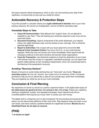 Riscoin.icu $9,380 Exit Scam: A Cautionary Crypto Fraud Exposé | PDF