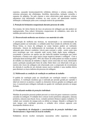 Riscos ocupacionais no processo de soldagem solda eletrica | DOCX
