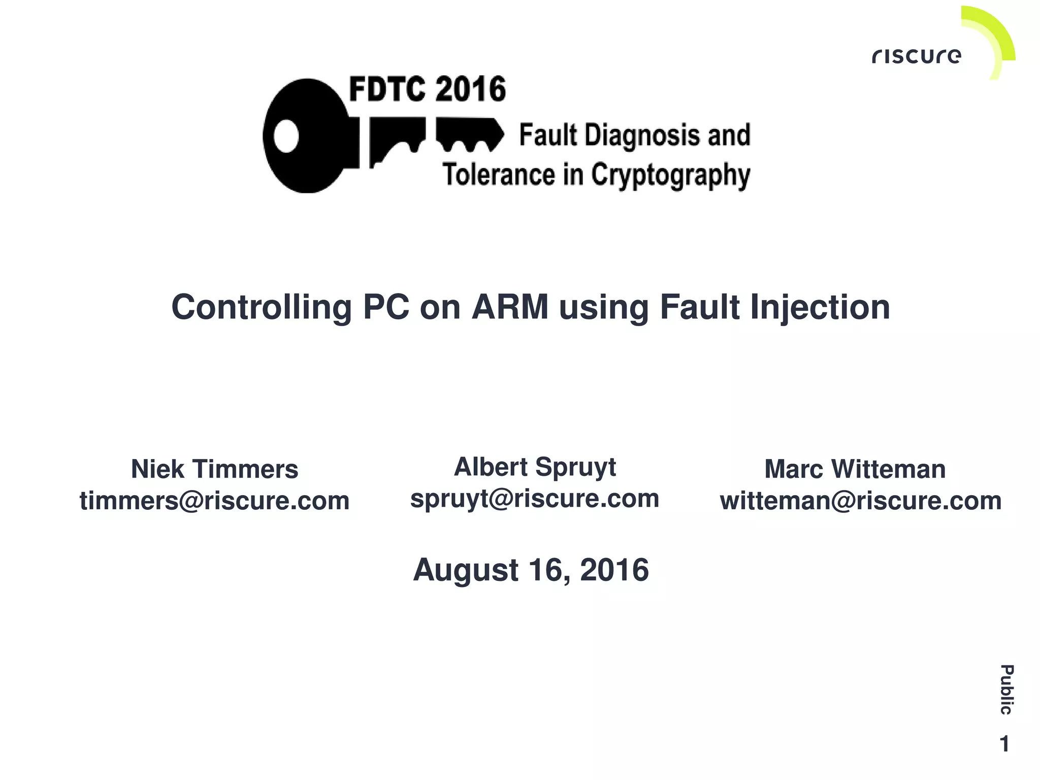 Controlling Pc On Arm Using Fault Injection Pdf Operating Systems