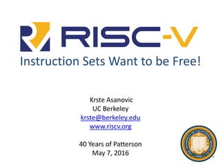 Riscv 20160507-patterson | PPT