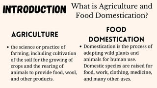 Rise of Agriculture and Food Domestication | PPT