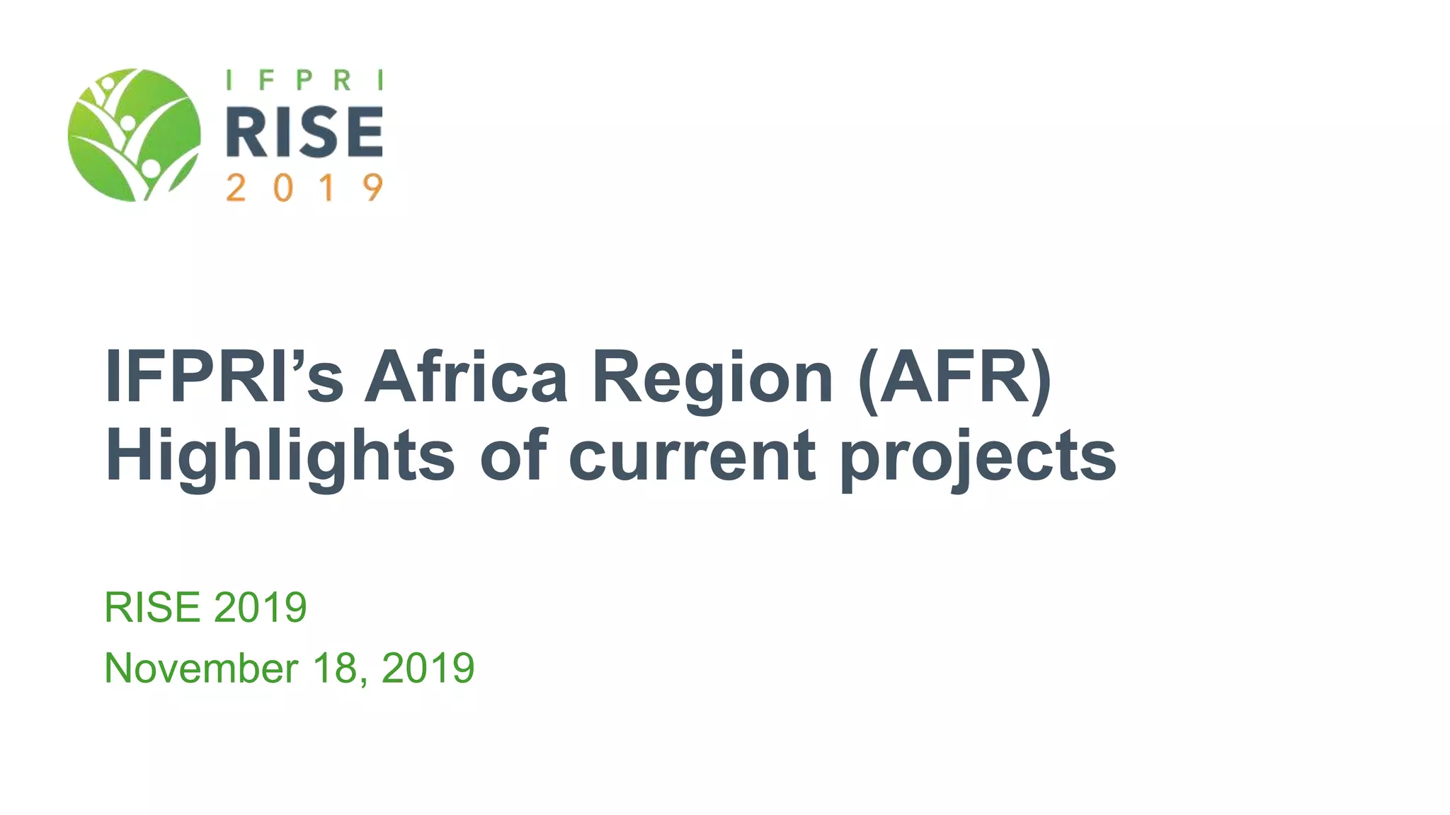 IFPRI RISE 2019 | PPT