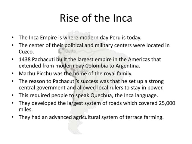 Rise and fall of the aztec and inca | PPT