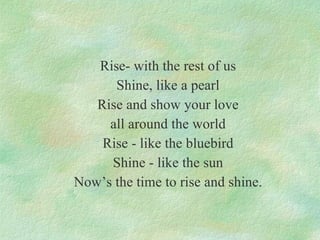 Rise and shine | PPS