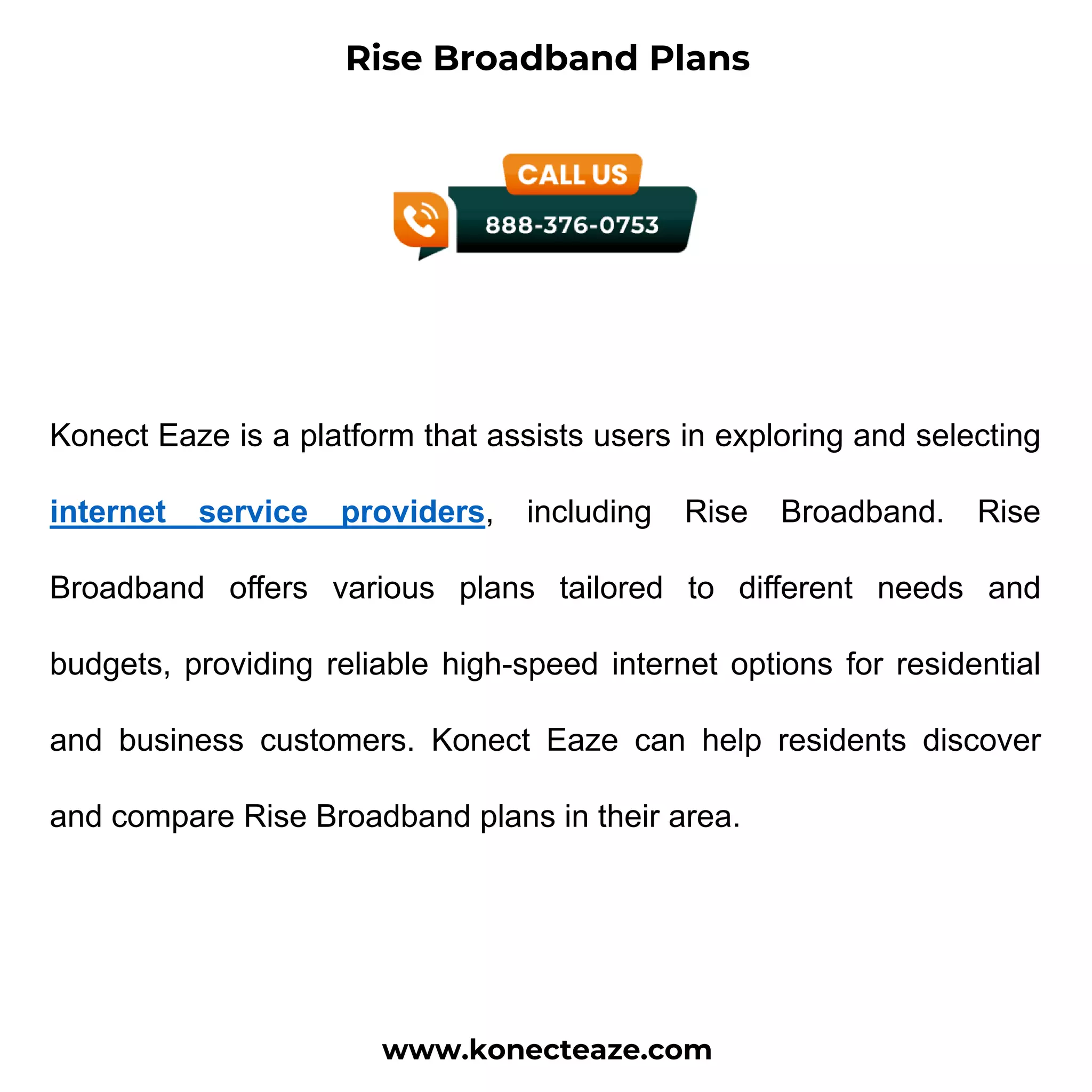 Rise Broadband Plans - Konect Eaze | PDF