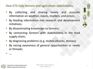 ICT in Agriculture | PPTX | Internet | Computing
