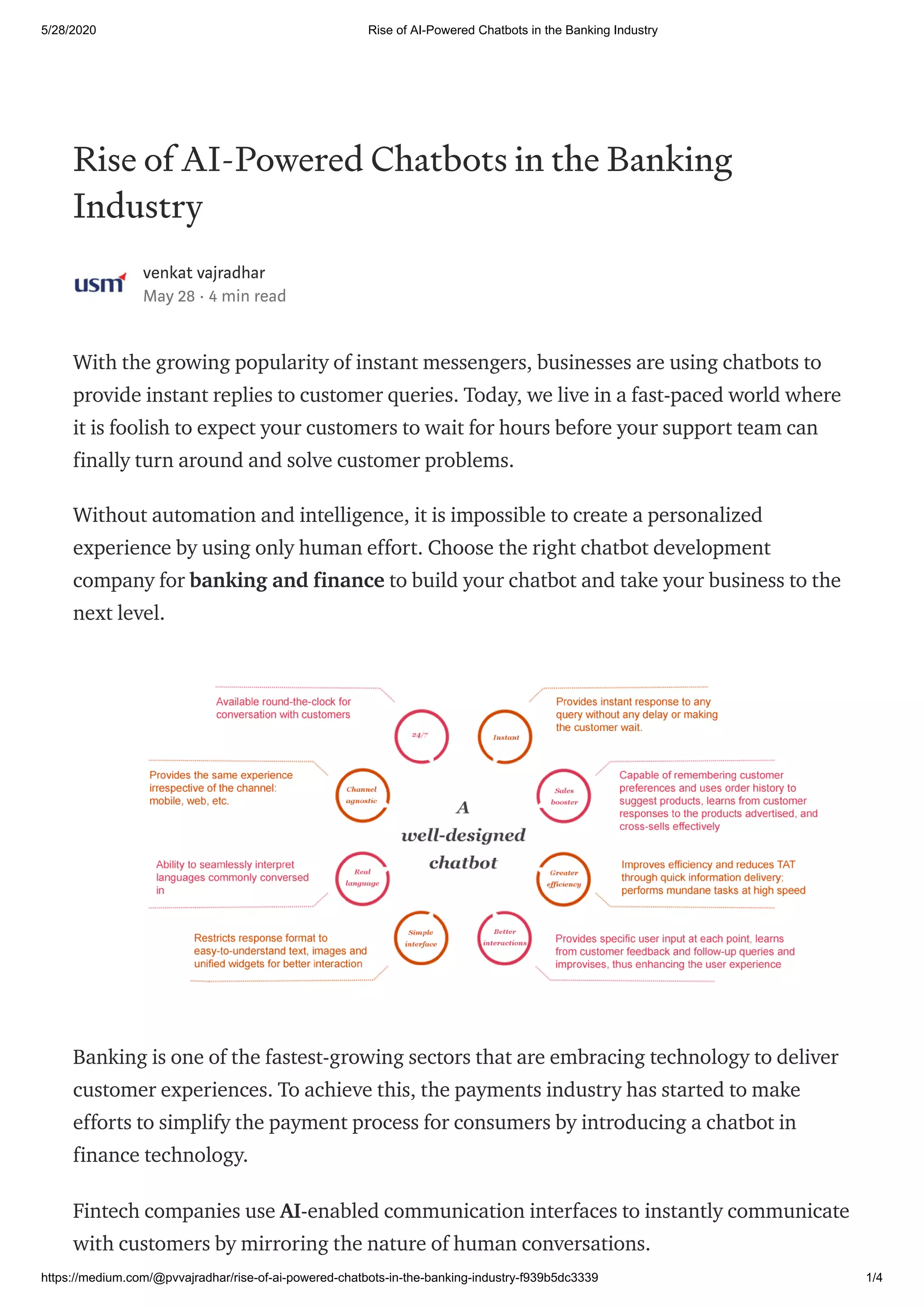 Rise of ai powered chatbots in the banking industry | PDF