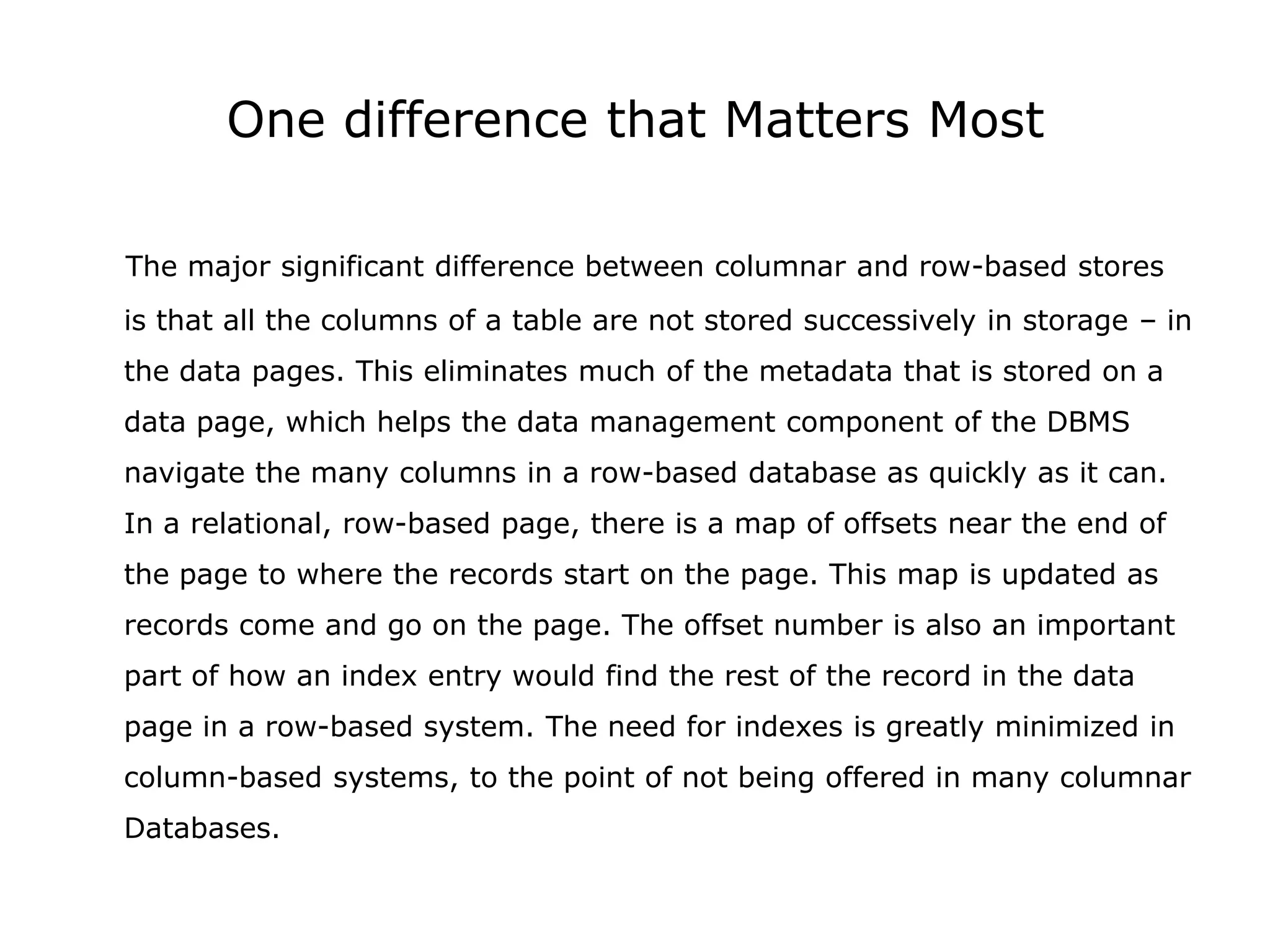 Rise of Column Oriented Database | PPT
