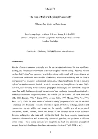 culture in economic geography | PDF | Business | Business and Finance