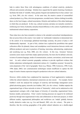 culture in economic geography | PDF | Business | Business and Finance