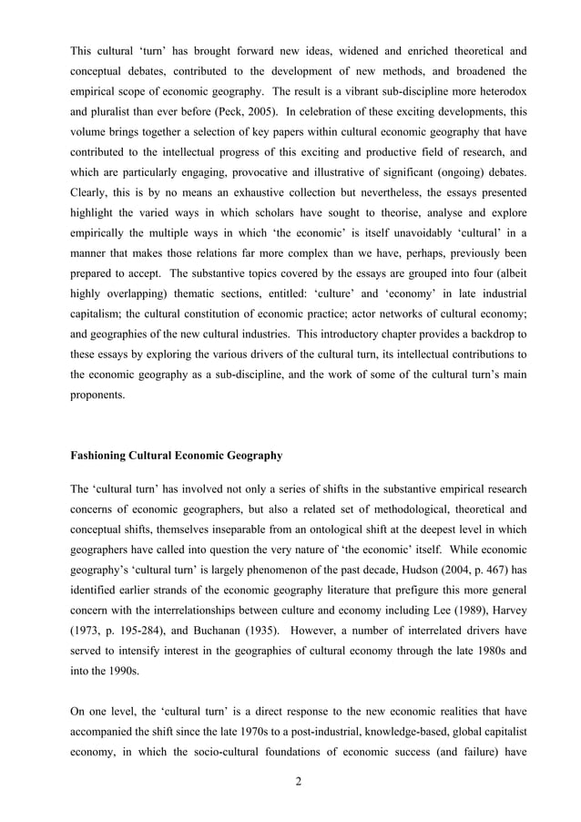 culture in economic geography | PDF | Business | Business and Finance
