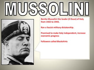 Rise of dictators post ww1 | PPTX