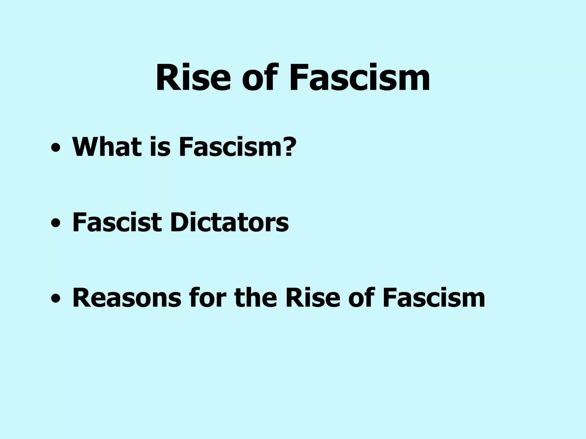 Rise of fascism | PPT