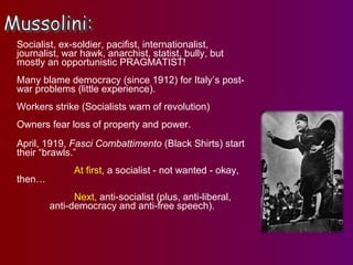 Rise of Italian Fascism | PPT | Elections | Politics