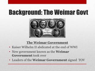 The Rise of Hitler - Circumstances in Germany | PPTX