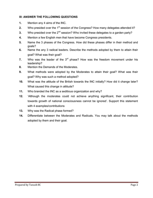 Rise of indian nationalism GREAT FOR STUDENTS OF GRADE 9 WORKSHEET AND ...