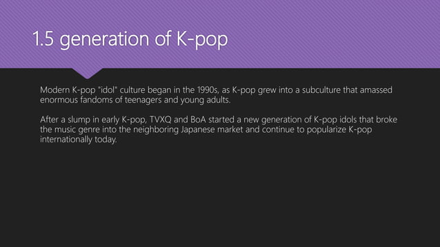 Rise of k pop | PPTX | World/International Music | Music