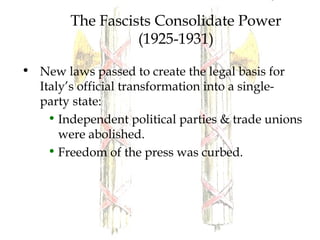 Rise of mussolini | PPT